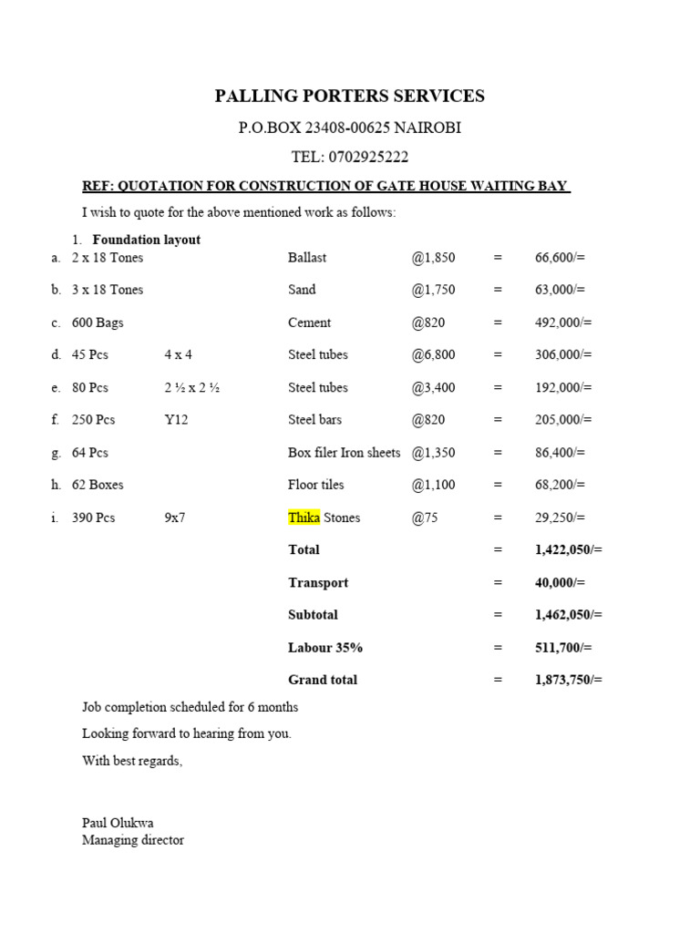 Palling Porters Services | PDF | Home & Garden