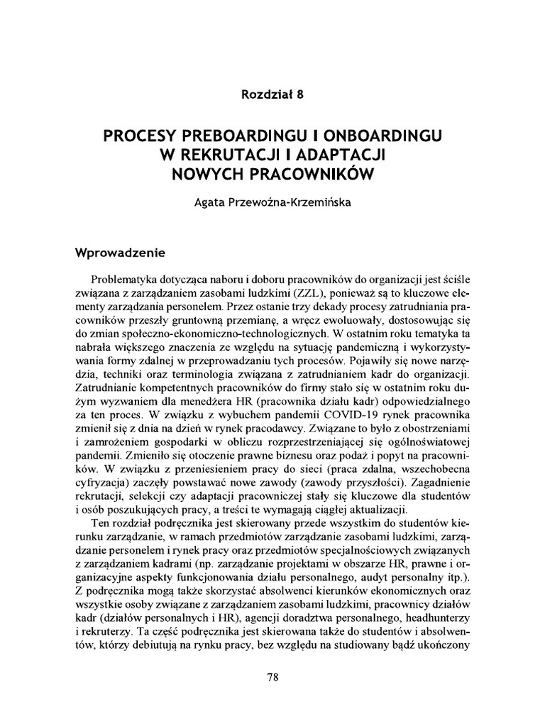 Procesy Preboardingu I Onboardingu | PDF