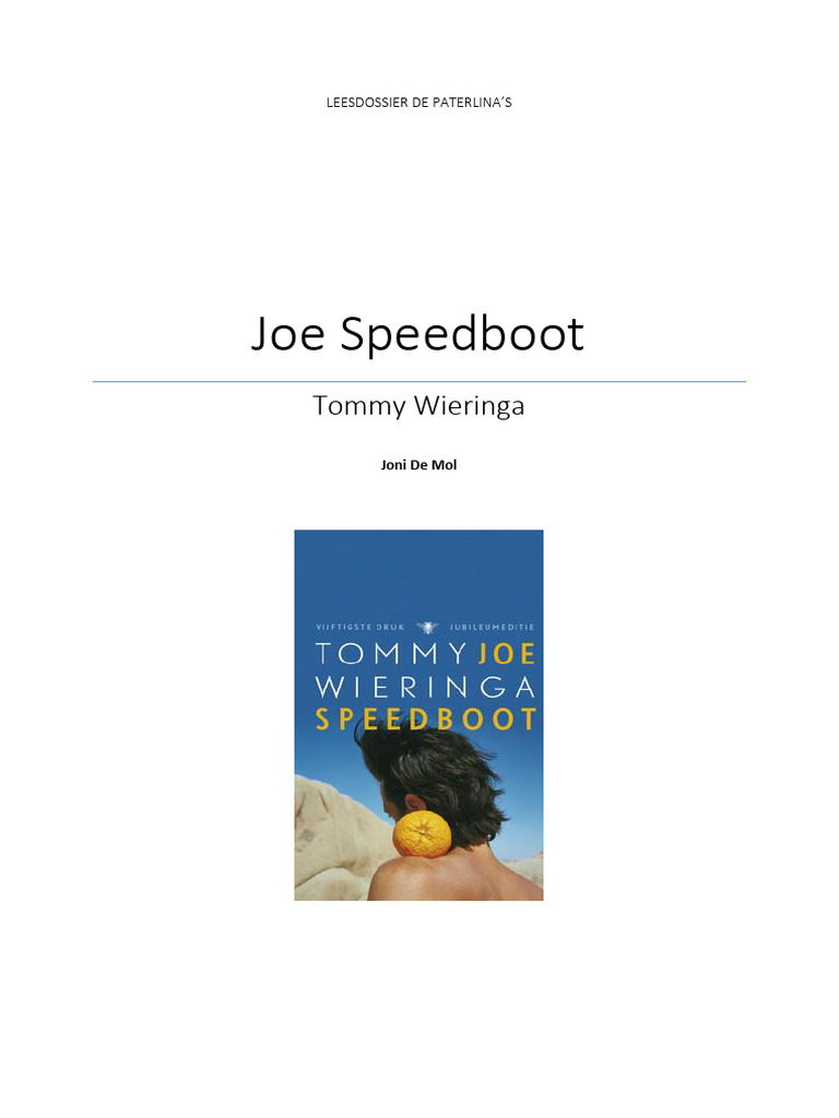 Joe Speedboot: Tommy Wieringa | PDF