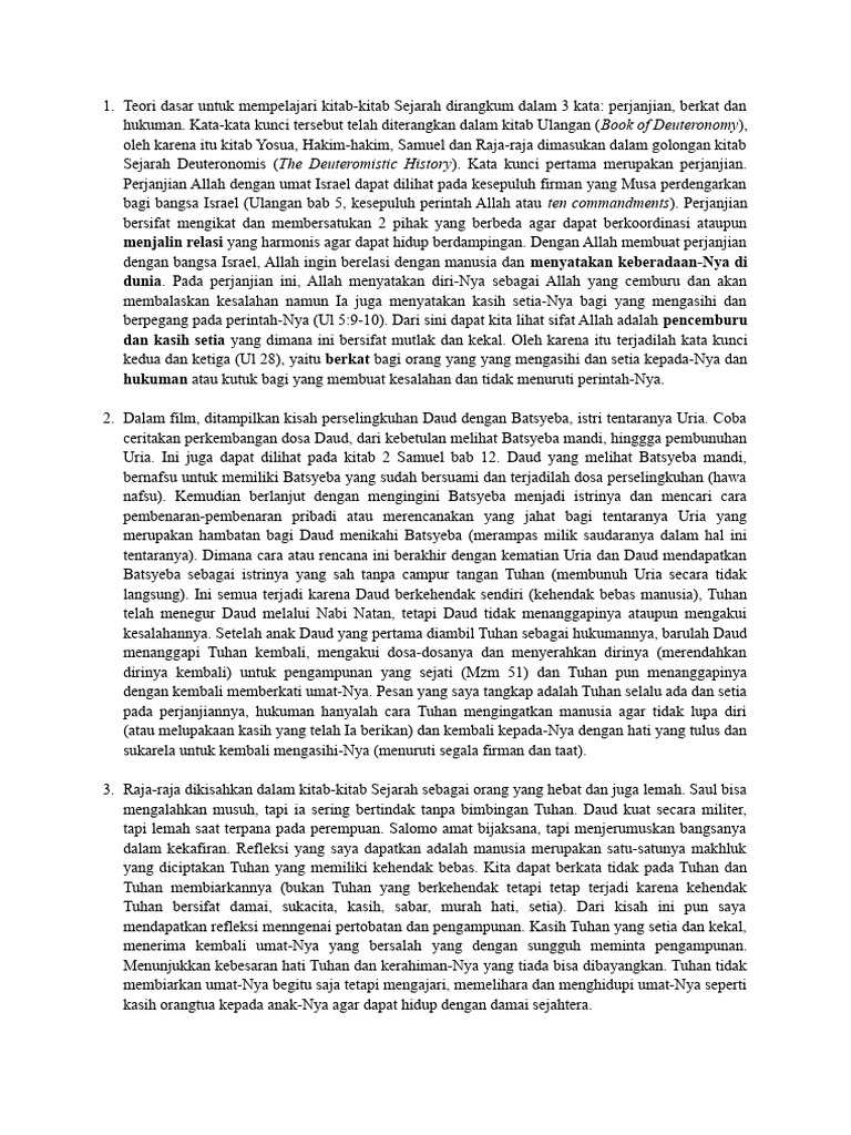 Sejarah Deuteronomis dan Dosa Daud | PDF | Ilmu Sosial | Agama ...