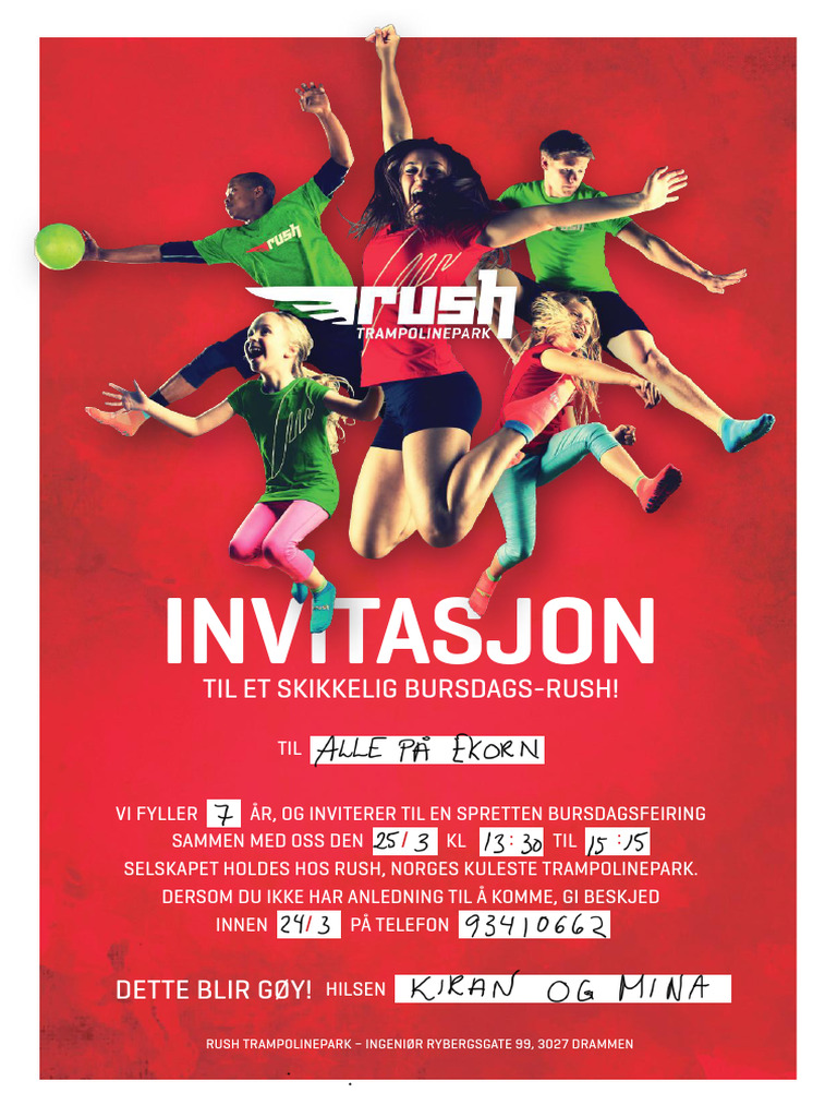 Drammen Bursdagsinvitasjon Flere Barn | PDF