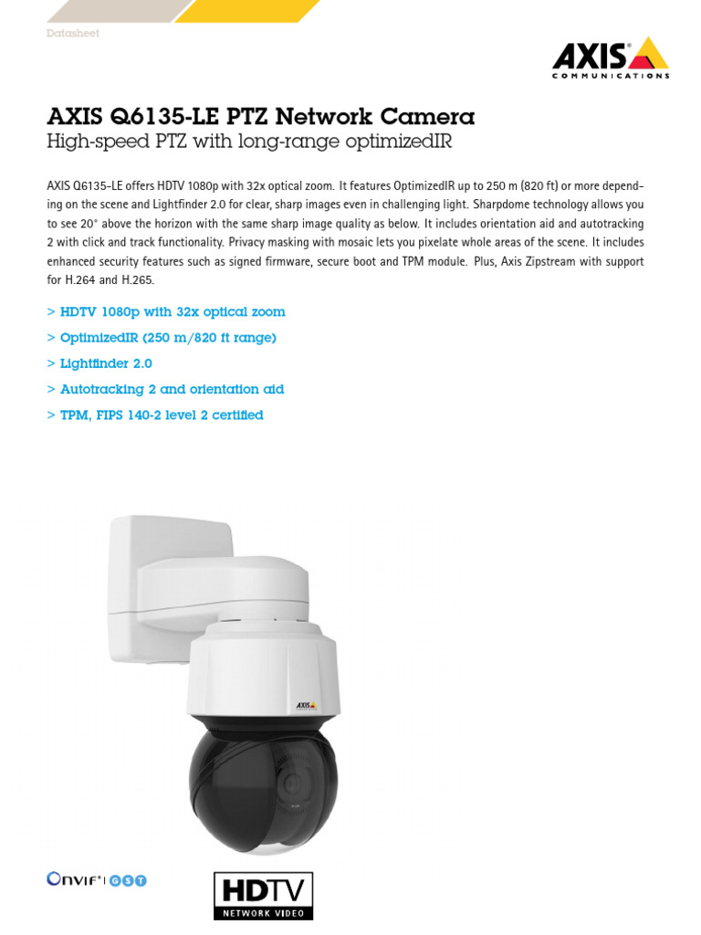 AXIS Q6135-LE PTZ Network Camera | PDF