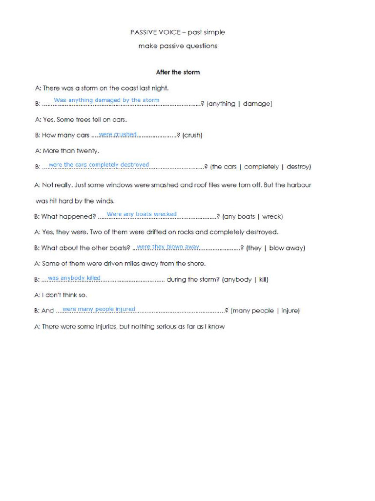 Passive Past Simple Questions | PDF