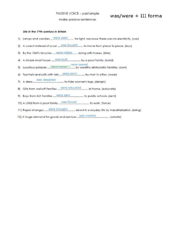 Passive Past Simple | PDF