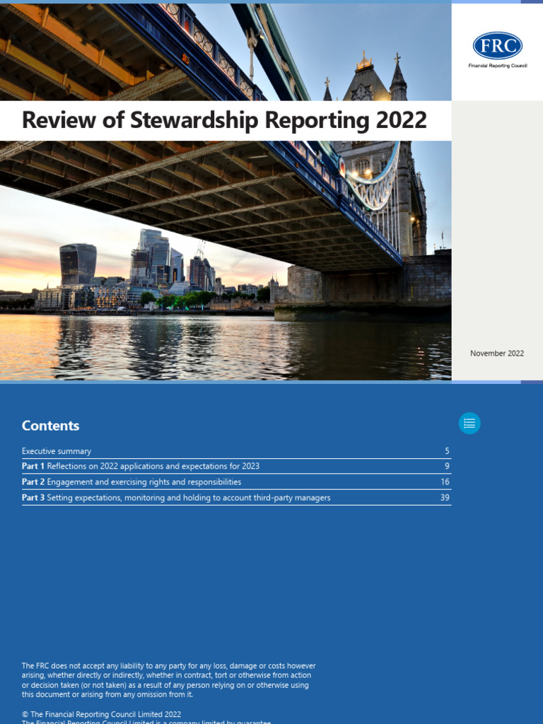 Review of Stewardship Reporting 2022 | Download Free PDF | Governance ...