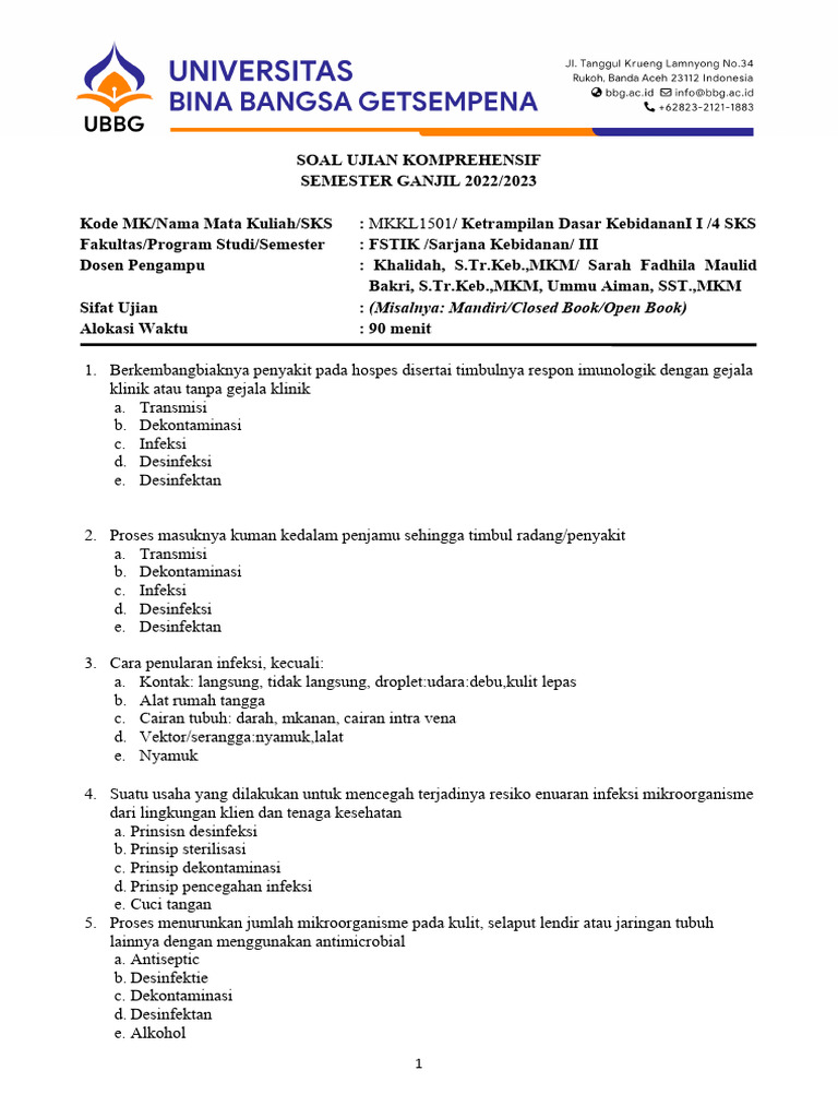 Format Soal KDPK | PDF