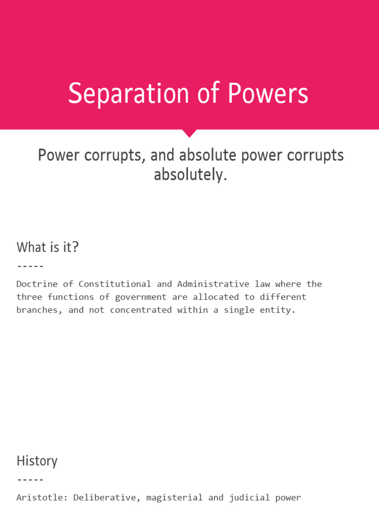 Separation of Powers | PDF