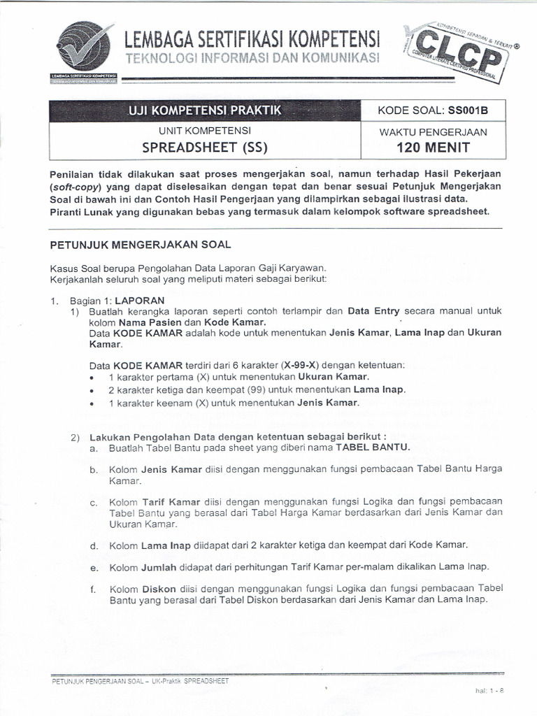 CLCP - Spreadsheet - SS001B | PDF