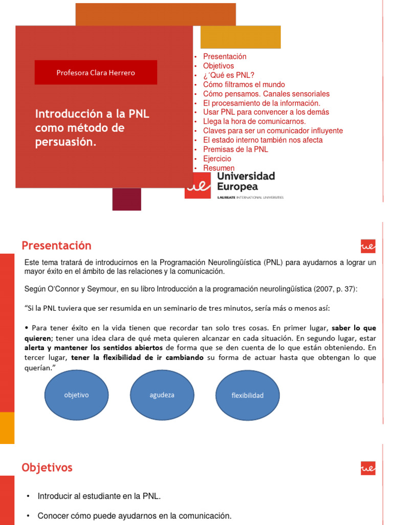Tema 4. Introducción A La PNL Como Método de Persuasión | PDF