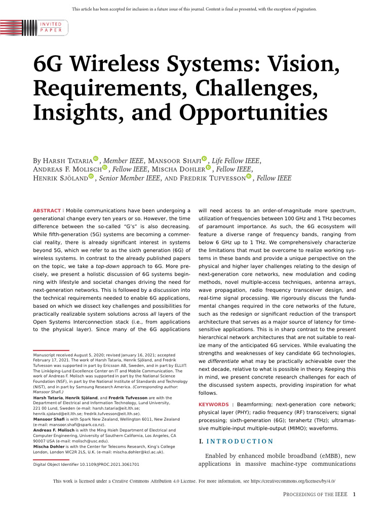 6G Wireless Systems | PDF