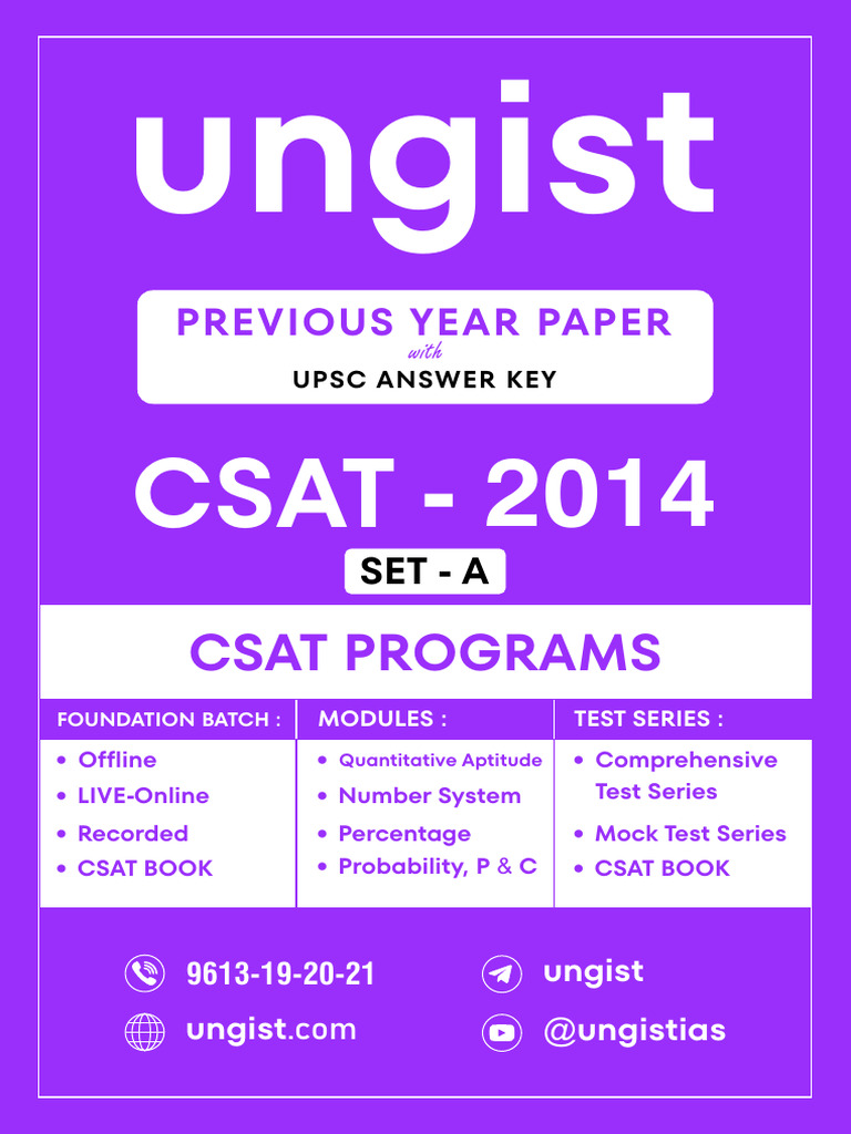 UPSC CSAT Previous Year Question Paper Prelims GS-II 2014 | PDF