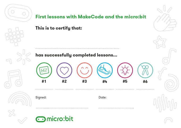 First Lessons With Makecode and The Micro:Bit: This Is To Certify That ...