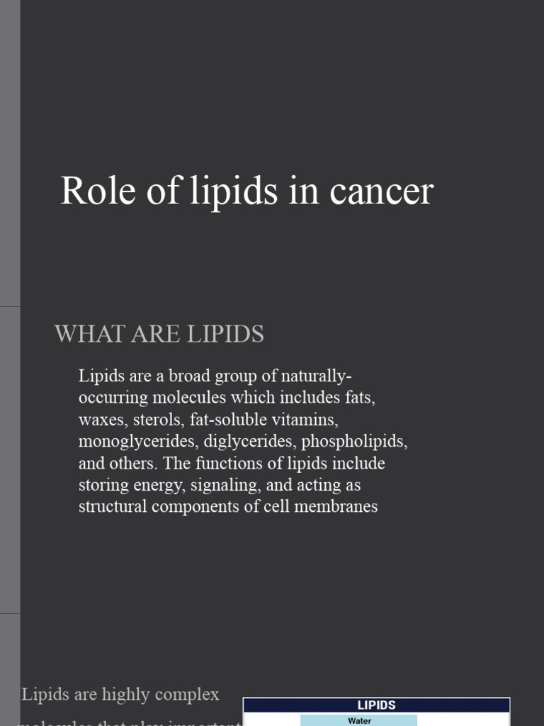 Role of Lipids in Cancer | PDF
