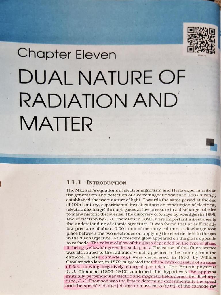 Dual Nature of Radiation and Matter Class 12TH | PDF