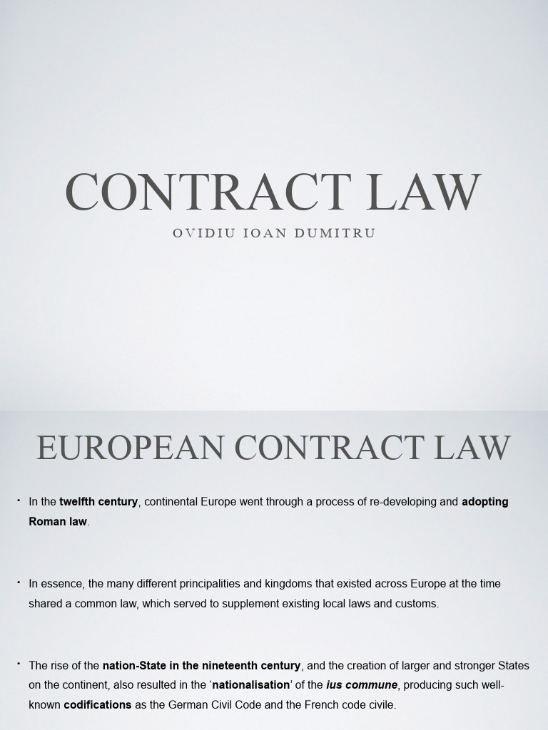 CL - 2 - Intro European Contract Law | PDF