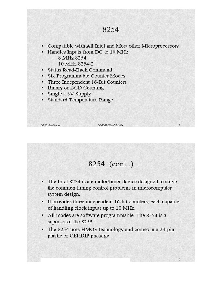 8254 Programmable Interval Timer Pdf Electronics Digital Technology