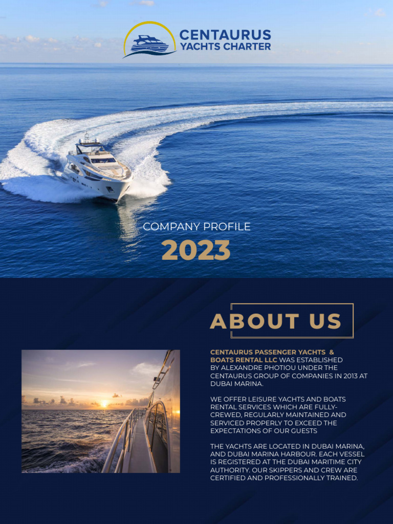 Centaurus Charter Profile 2023 | PDF | Yacht | Dubai