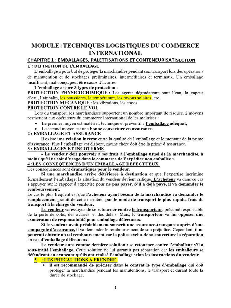 TCI +logistique 2023 | PDF