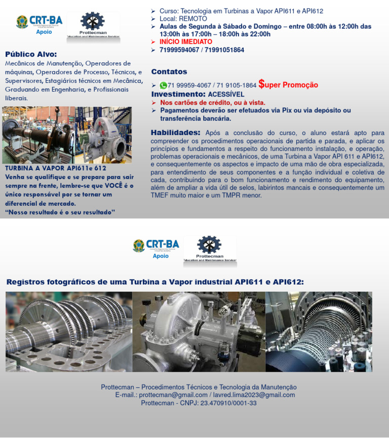 Curso de Turbina A Vapor API 611 e API 612 | PDF