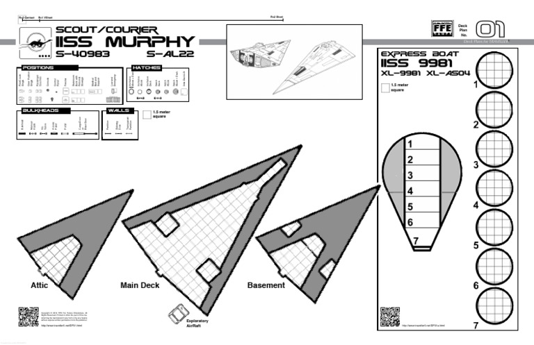 Traveller 5e - Deckplans - 01 - Scout Deck Blank | PDF