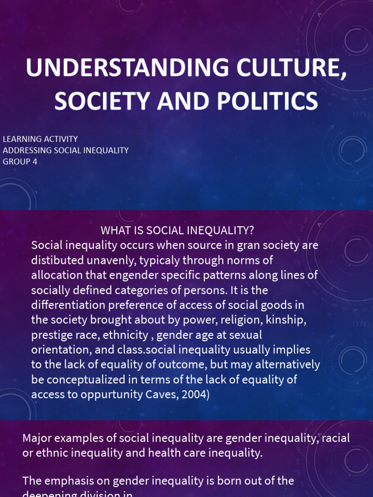 Addressingsocialinequality Group 4 | PDF | Discrimination & Race Relations | Social Inequality