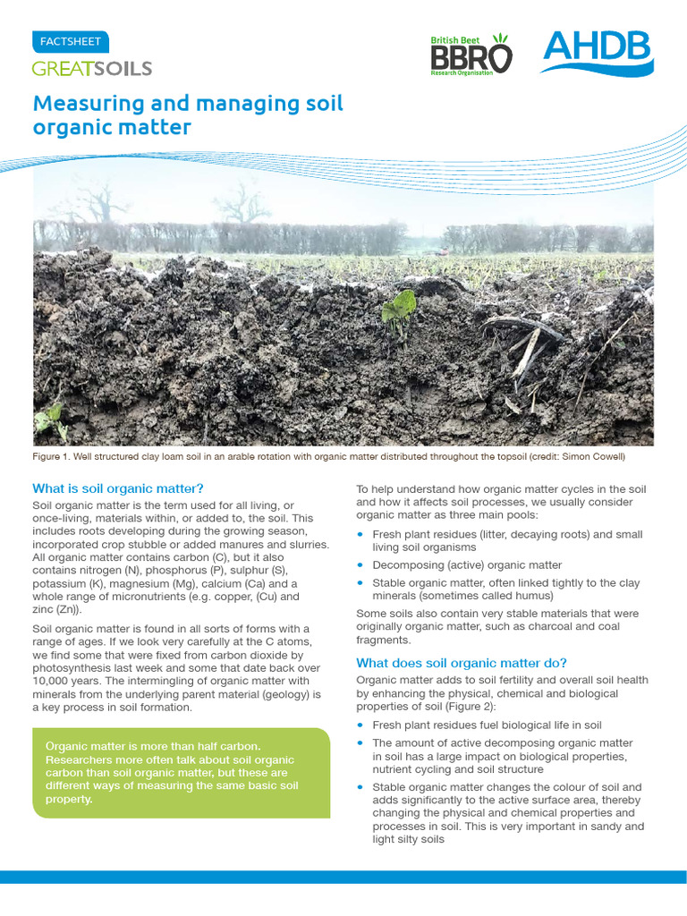 Soil Organic Matter | PDF | Soil | Organic Matter
