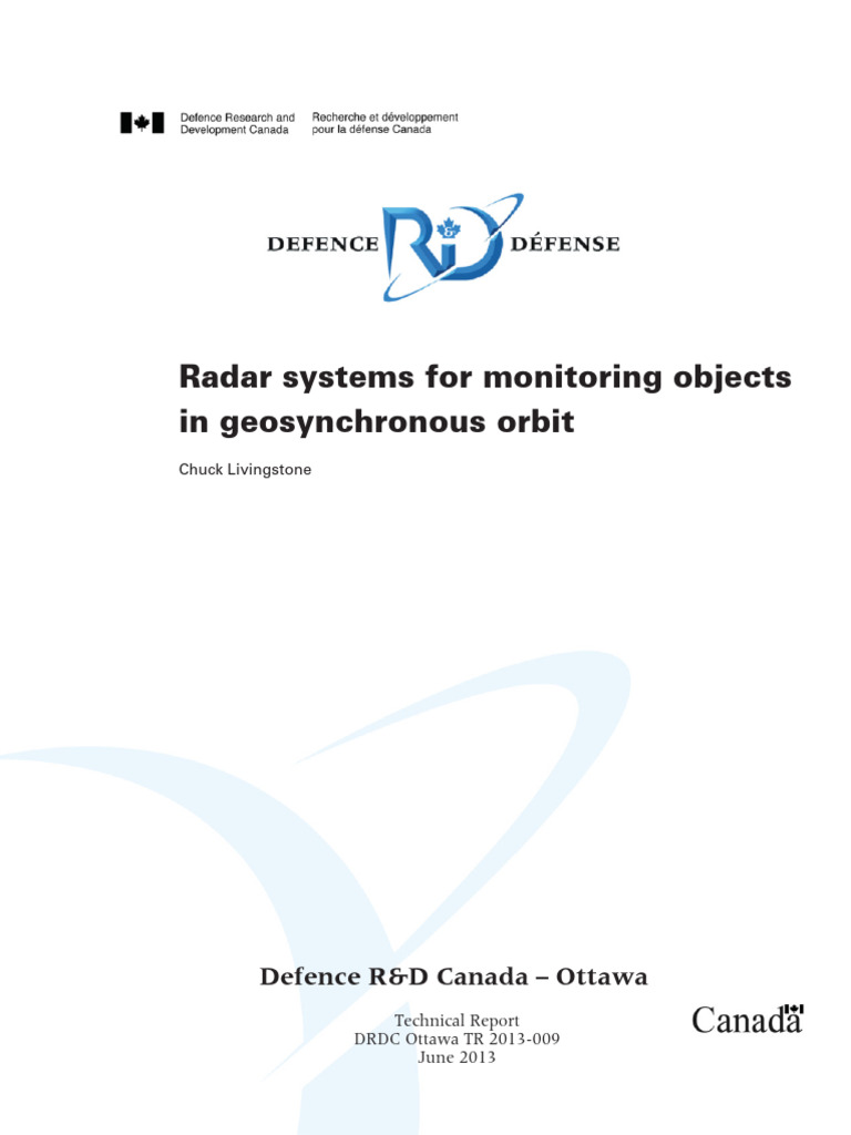 Chuck Livinstone GEO Debris Radar Paper | PDF | Space Debris | Satellite