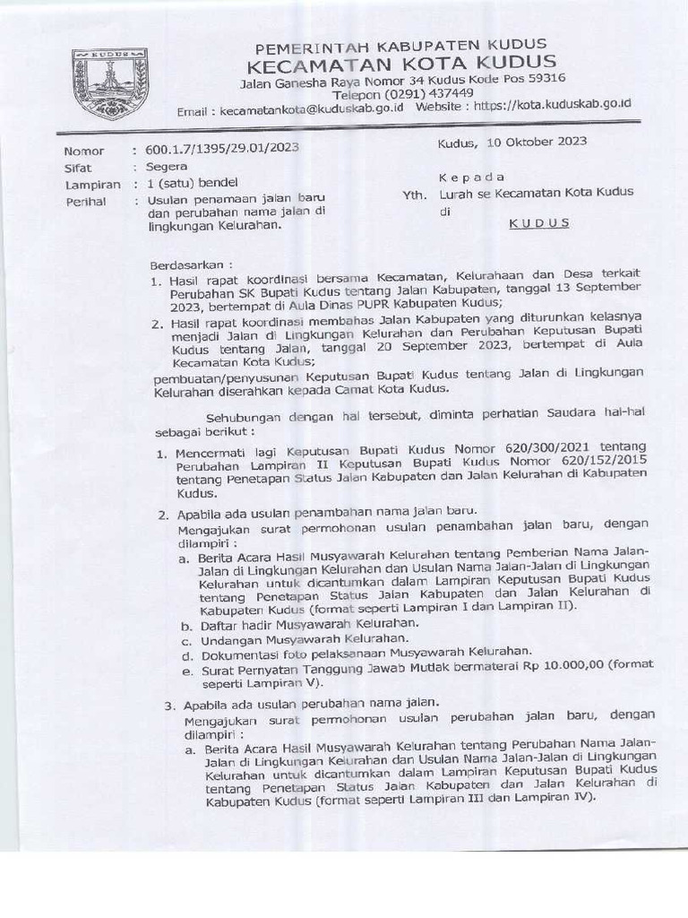 Usulan Penamaan Jalan Baru | PDF