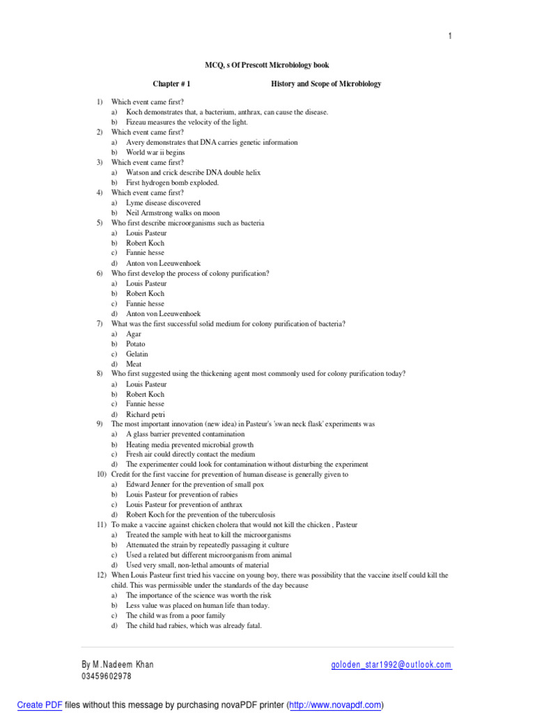 Prescott MCQ's | PDF