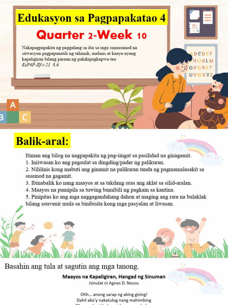 ESP4 Q2 Week10 | PDF