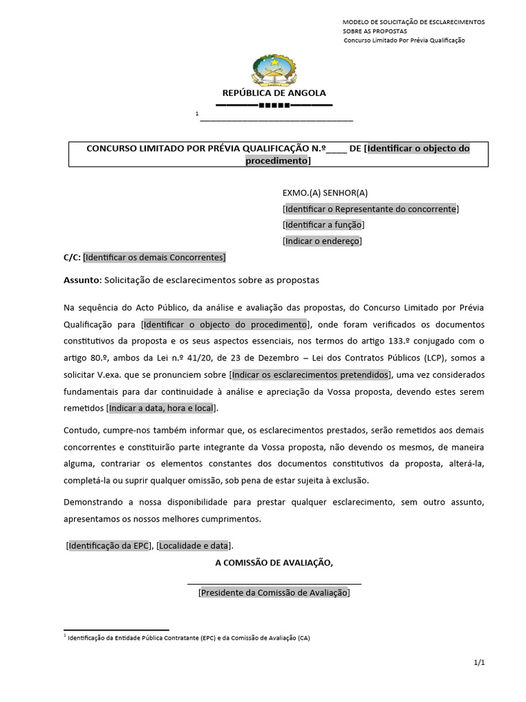 Solicitação de Esclarecimentos Sobre As Propostas | PDF