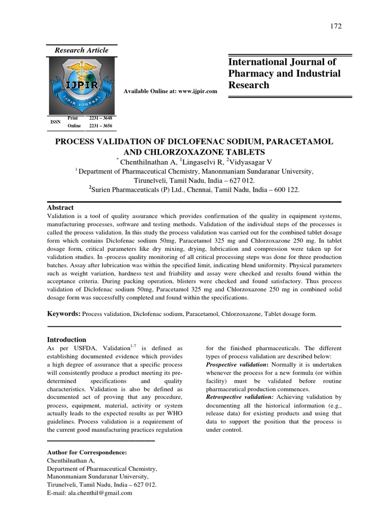 Pharma Tablet Process Validation | PDF | Wellness | Science & Mathematics