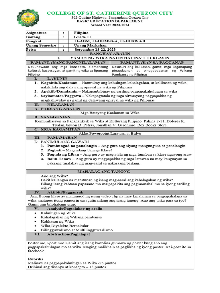 Lesson Plan K1 | PDF