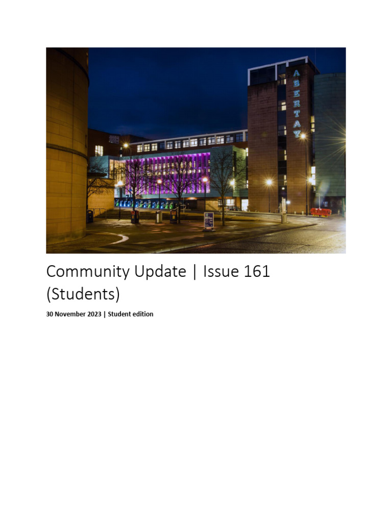 Community Update - Issue 161 (Students) | PDF Community Update - Issue 161 (Students) | PDF