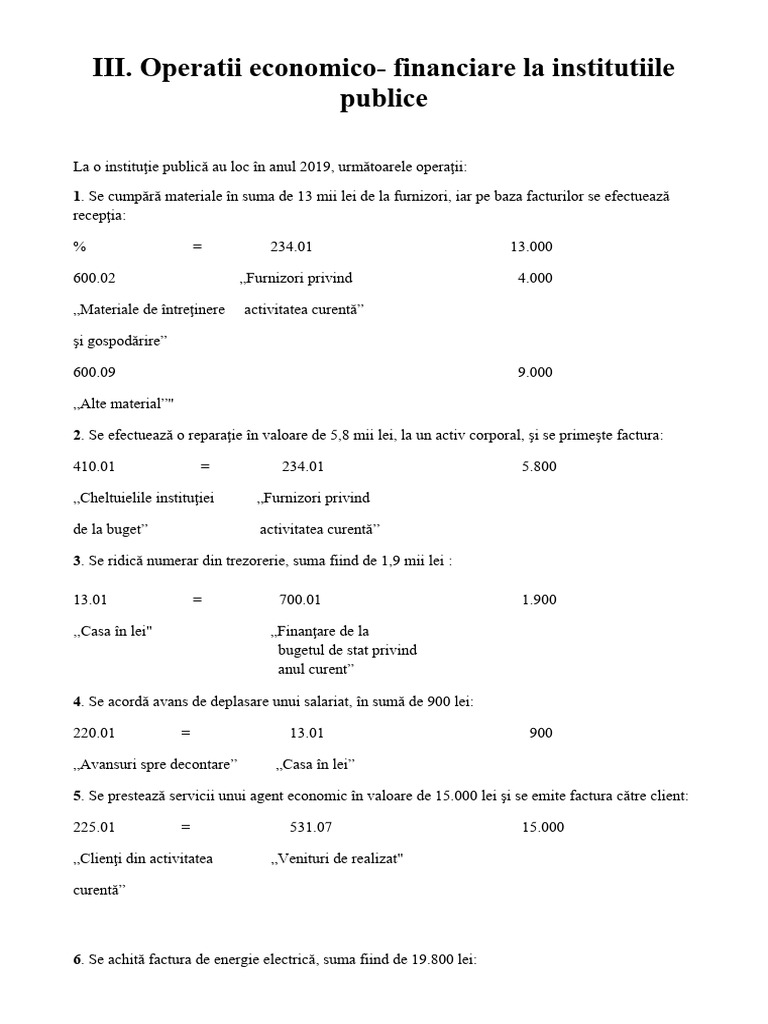 Tema 1 - Operatii Economico-Financiare La IP | PDF