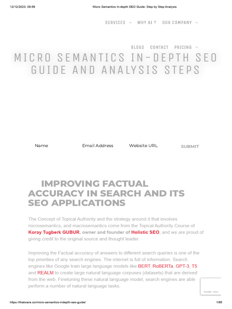 Micro Semantics in-Depth SEO Guide_ Step by Step Analysis | PDF