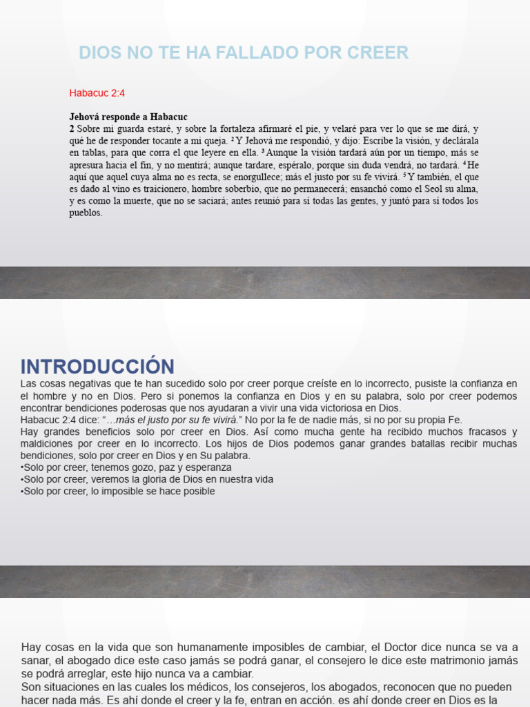 Dios No Te Ha Fallado Predica | PDF