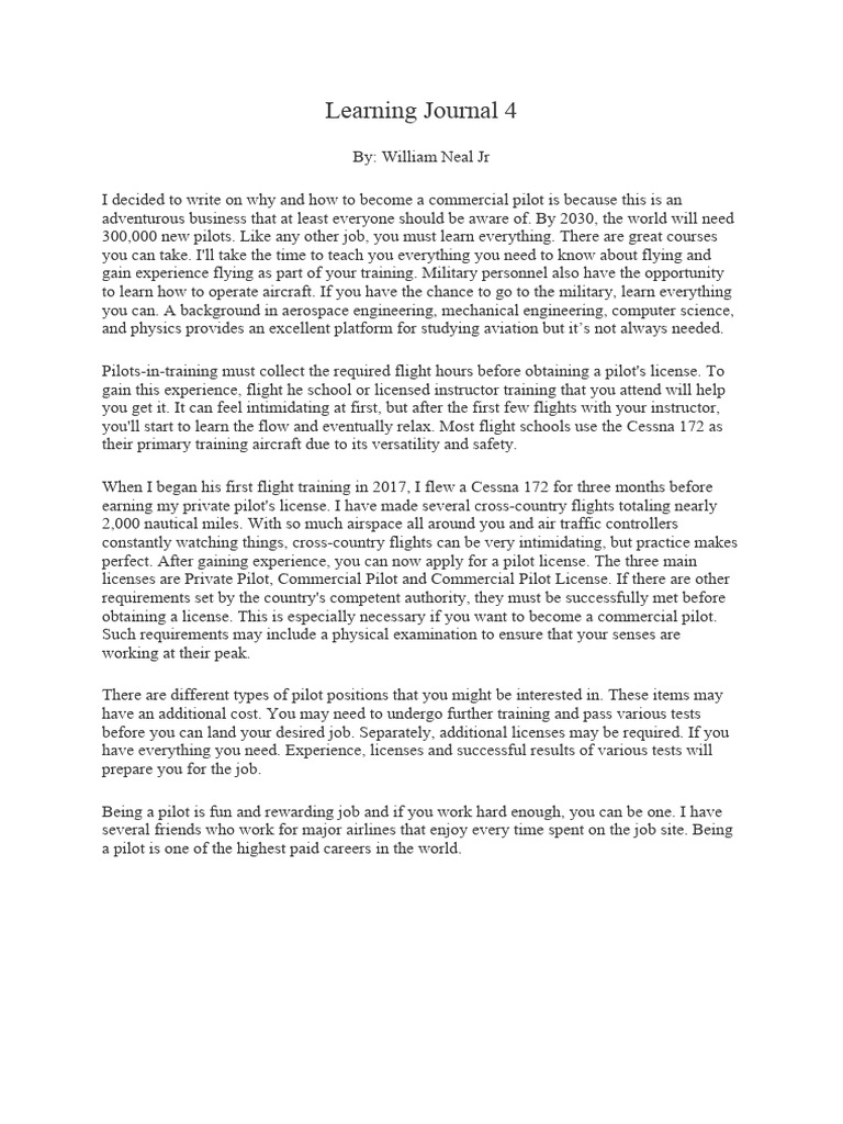 Learning Journal 4 BUS | PDF