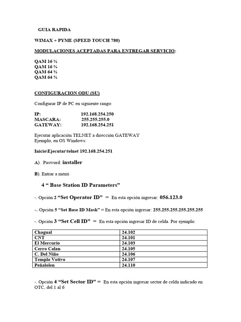 Guia Rapida Wimax | PDF