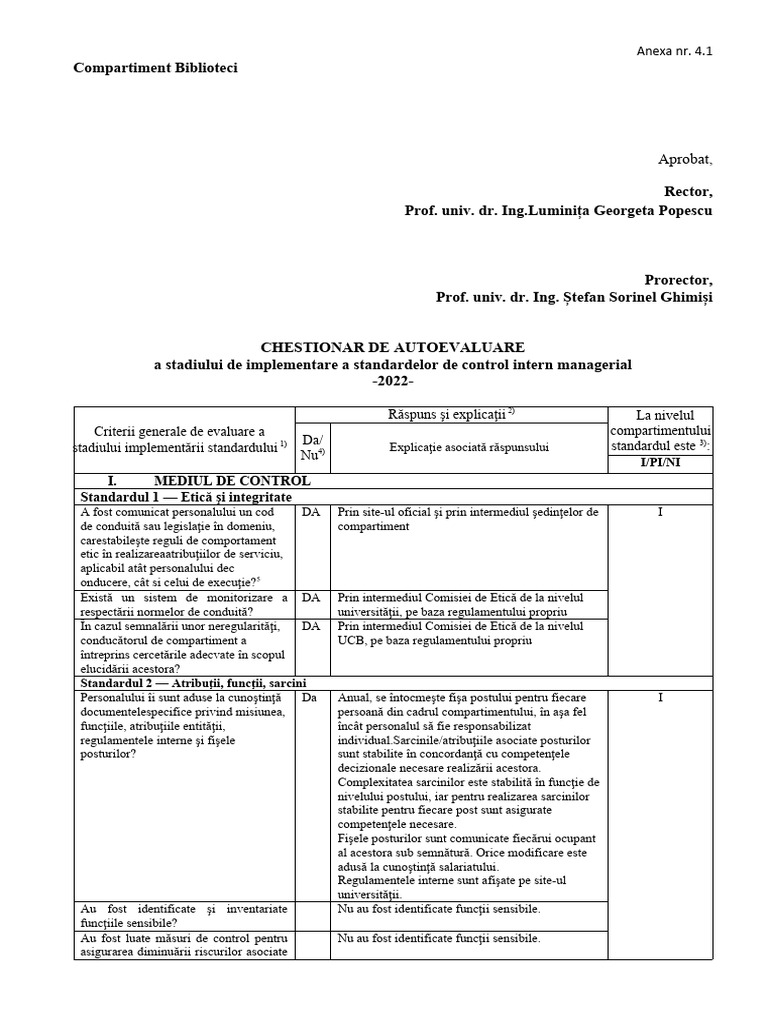 Chestionar de Evaluare - Biblioteci - 2022 - Final | PDF