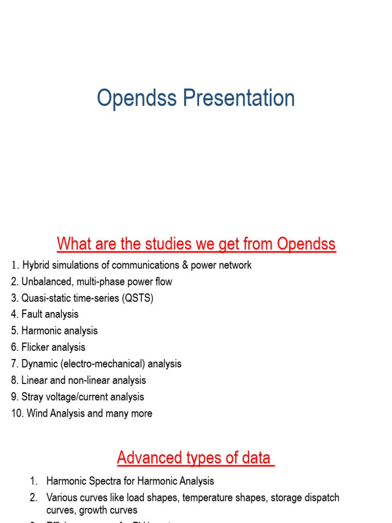 Opendss Presentation | PDF | Technology & Engineering
