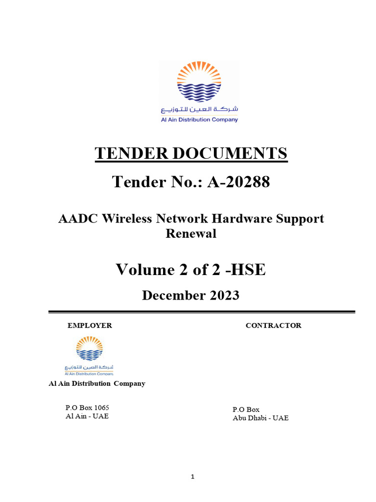 Tender Documents Tender No.: A-20288: AADC Wireless Network Hardware ...