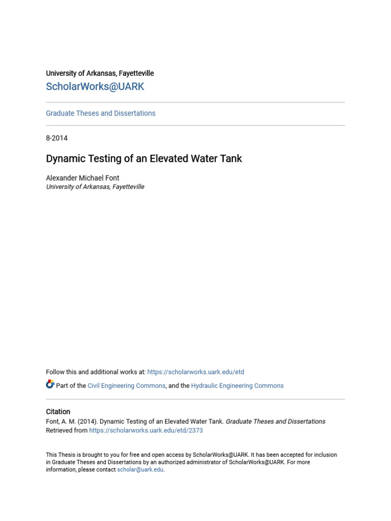 Dynamic Testing of Elevated Water Tanks | PDF
