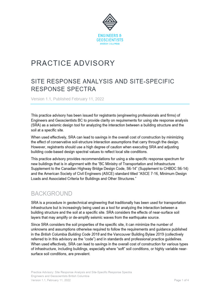 Site Response Analysis and Site-Specific Response Spectra | PDF | Engineering