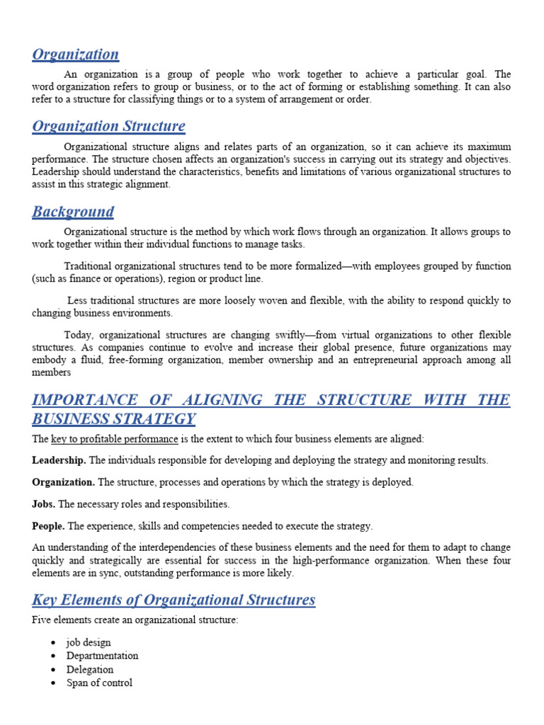 Organization Models | PDF