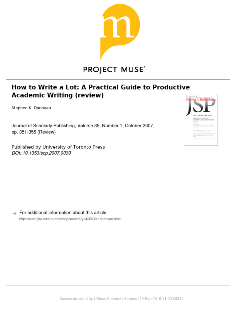 0010... How To Write A Lot A Practical Guide To Productive Academic ...