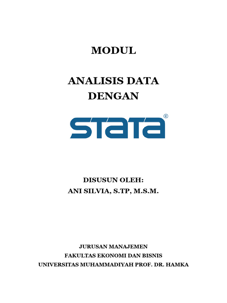 Modul Pelatihan Analisis Data Dengan Stata | PDF