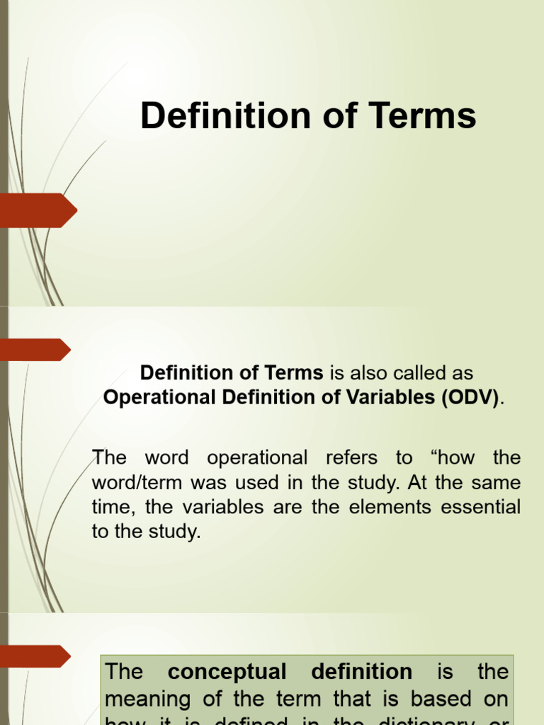 Definition of Terms | PDF