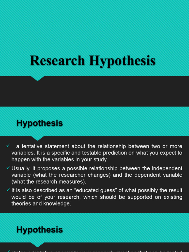 Research Hypothesis | PDF