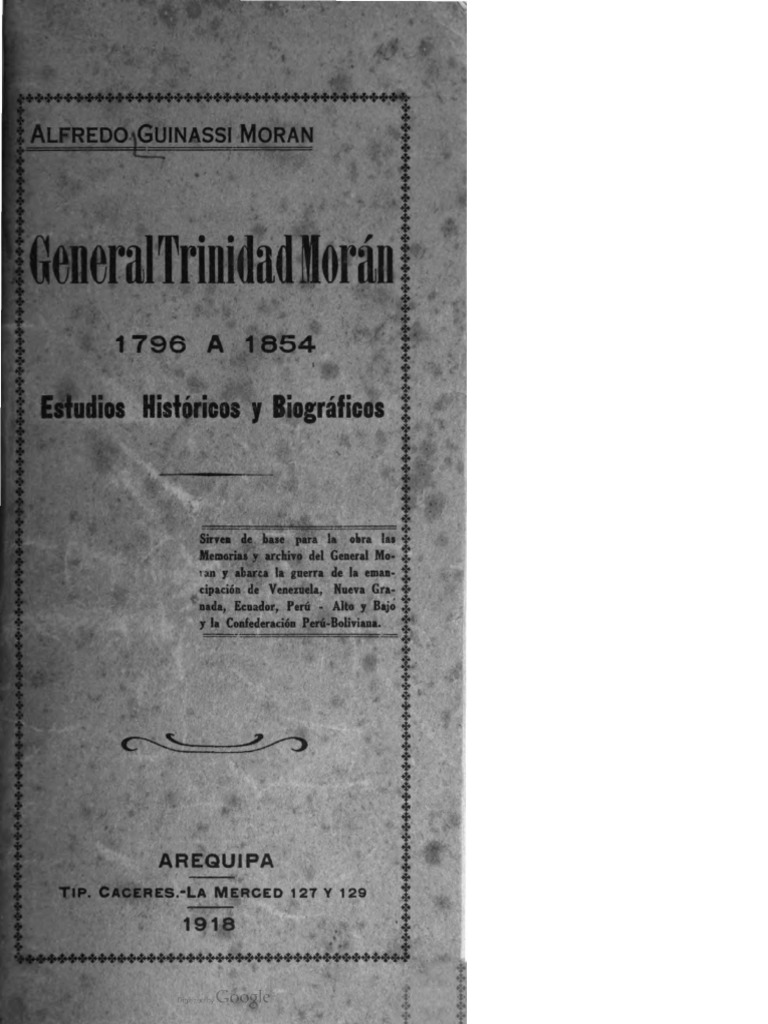 General Trinidad Morán 1796 A 1854 | PDF